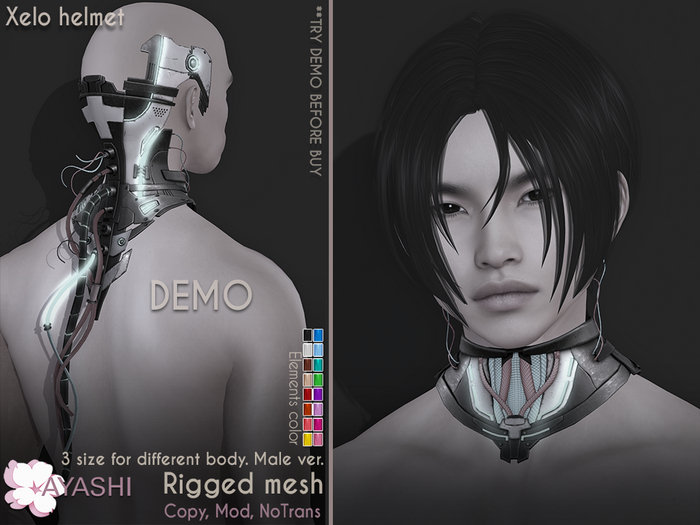 Second Life Marketplace - [^.^Ayashi^.^] DEMO Xelo helmet